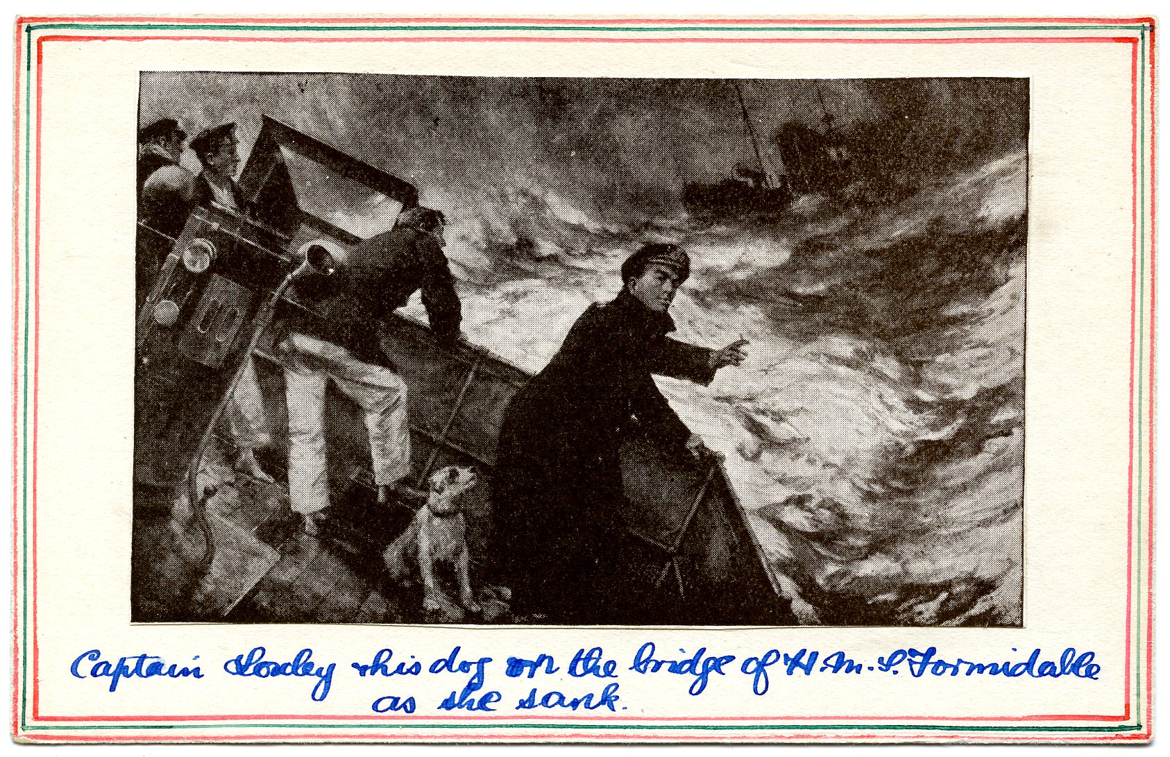 Captain Loxley and his terrier Bruce – HMS Formidable 1915